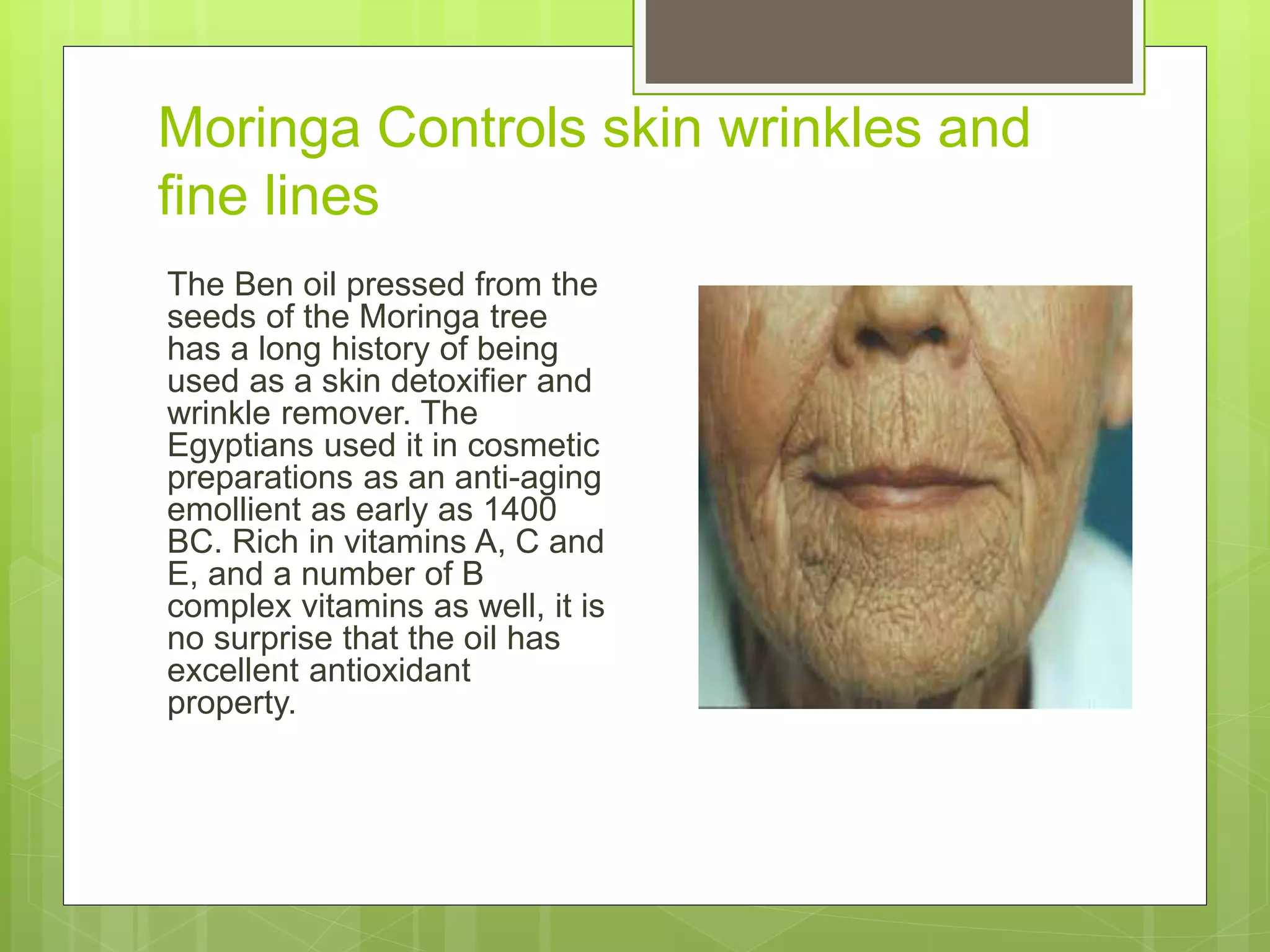 Facts about moringa oleifera by mr Allah Dad Khan Visiting professor he ...