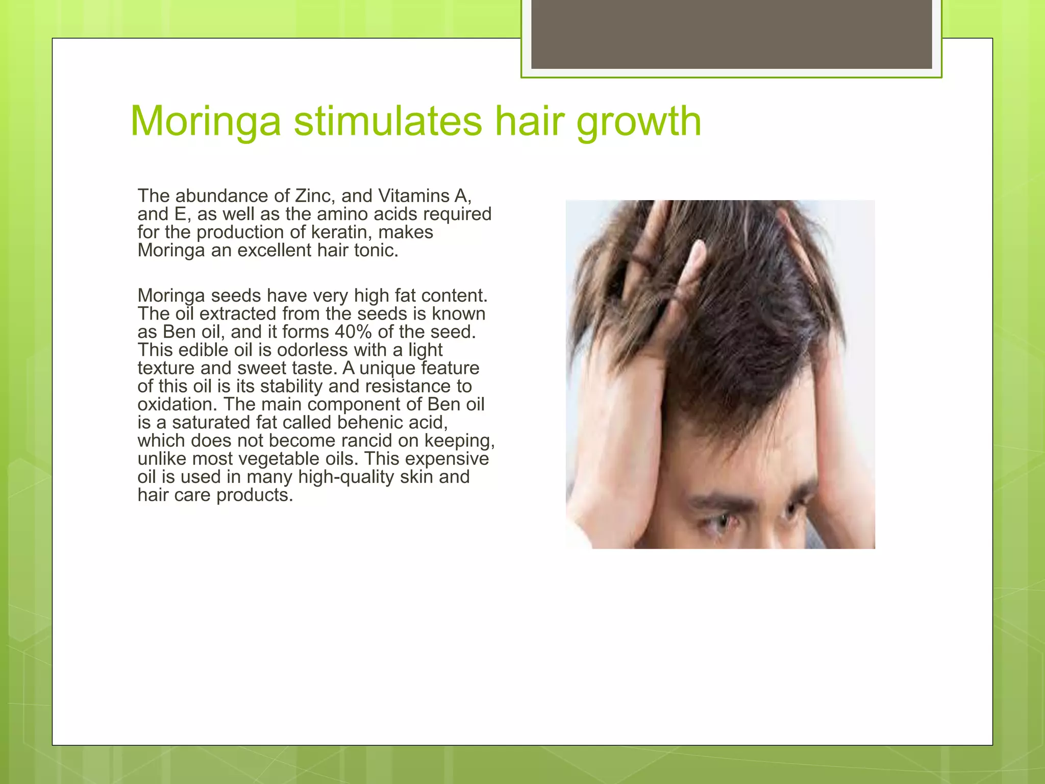 Facts about moringa oleifera by mr Allah Dad Khan Visiting professor he ...