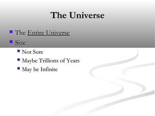 Facts about our universe | PPT