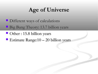 Facts about our universe | PPT