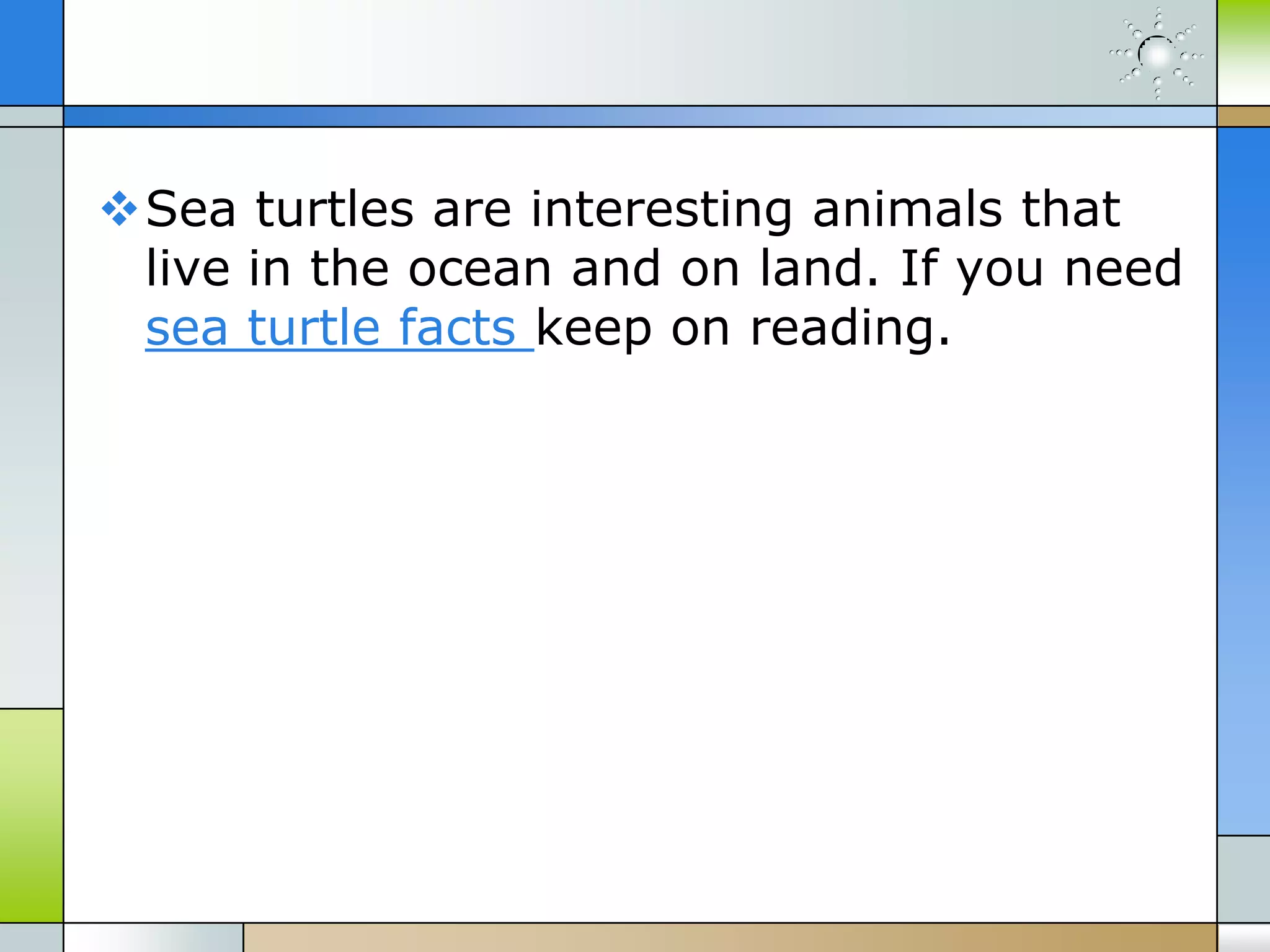 Facts about sea turtles | PPT