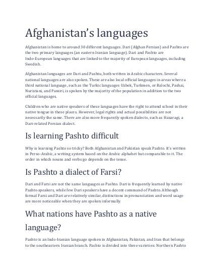 Facts About the Afghanistan Language _ Best Reviews.pdf