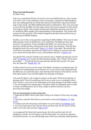 Facts about the seventh day | PDF