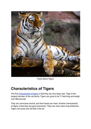 Facts About Tigers_ Characteristics, species, lifespan and More.pdf