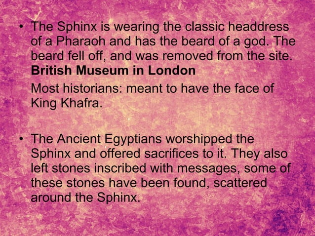 Facts and details: Sphinx of Giza | PPT