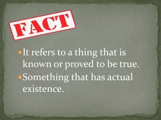Facts and fallacies | PPTX