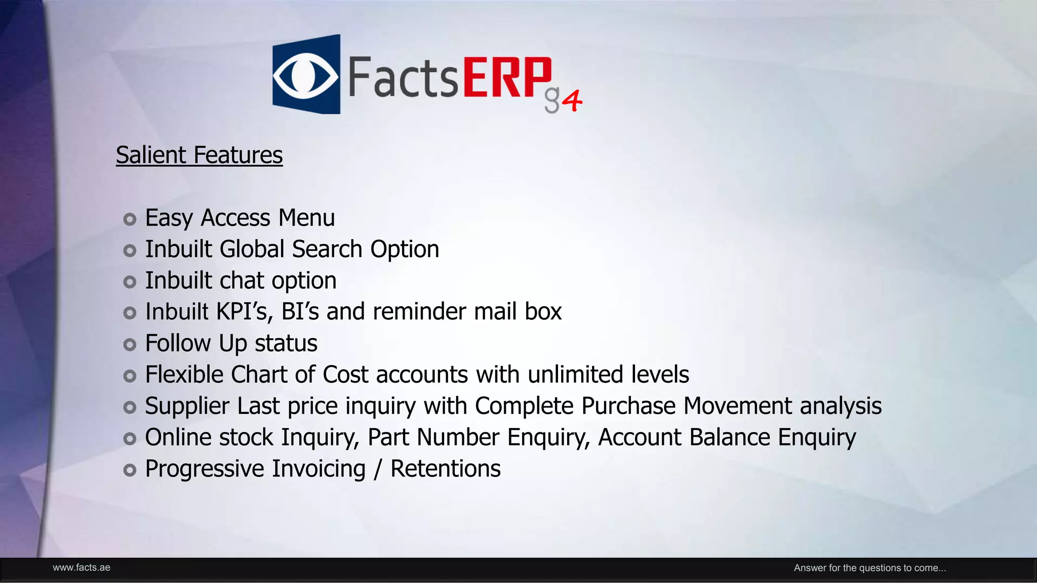 Facts erp best erp software dubai | PPT