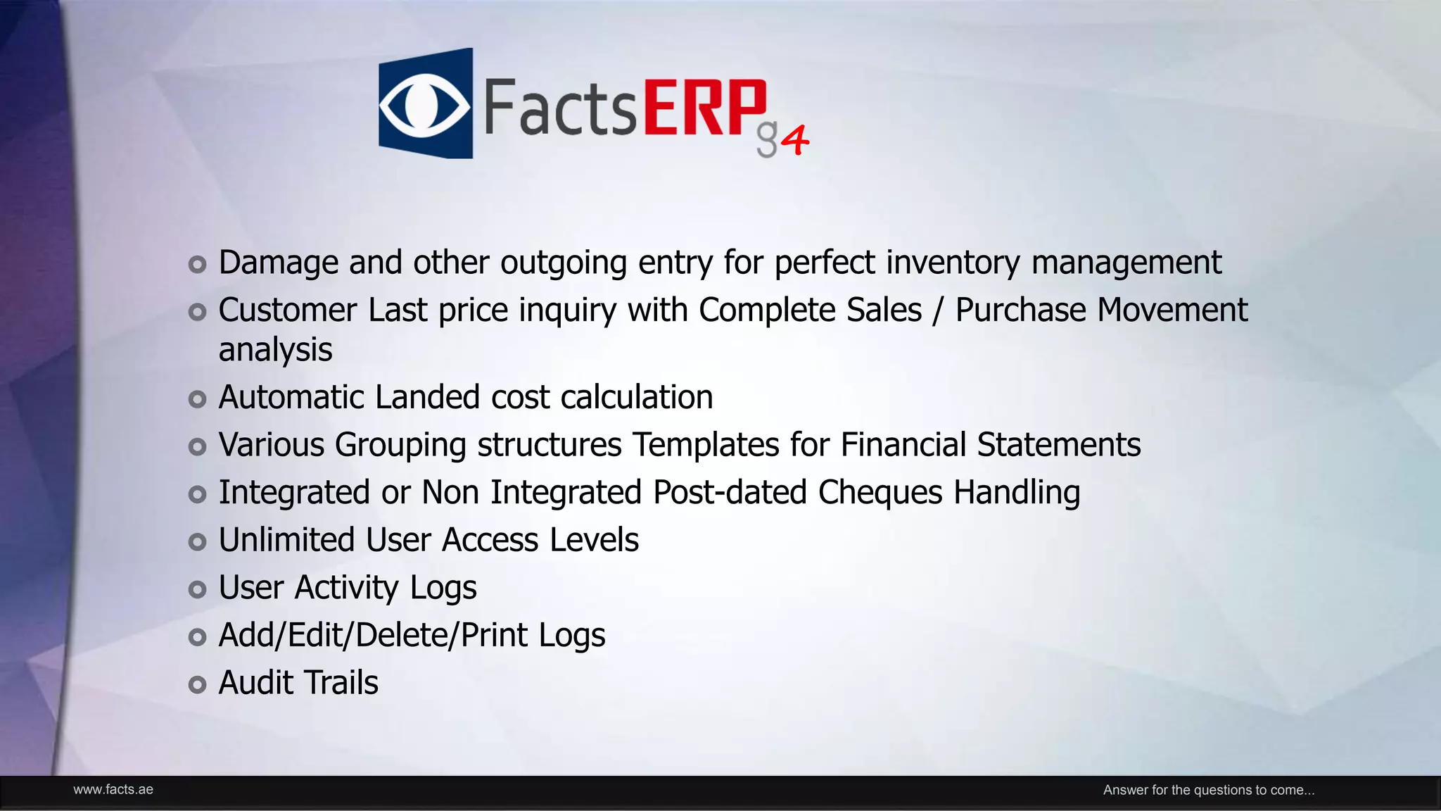 Facts erp best erp software dubai | PPT