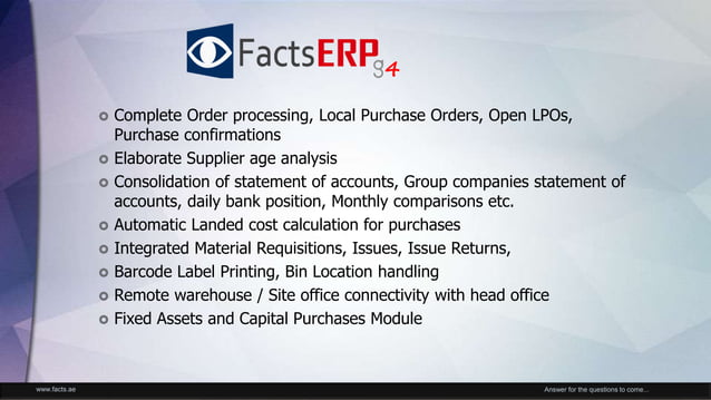Facts erp best erp software dubai | PPT