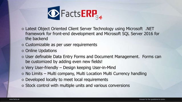 Facts erp best erp software dubai | PPT