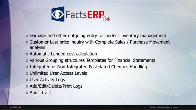 Facts erp best erp software dubai | PPT