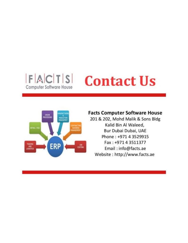 Facts erp product brochure | PPTX | Business Accounting & Finance ...