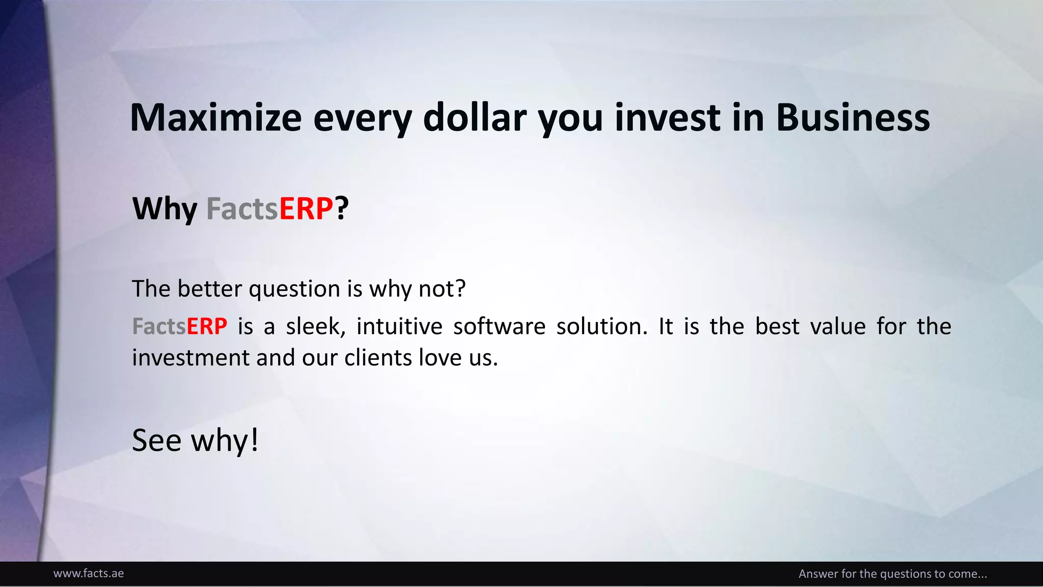 FactsERP software | PPT