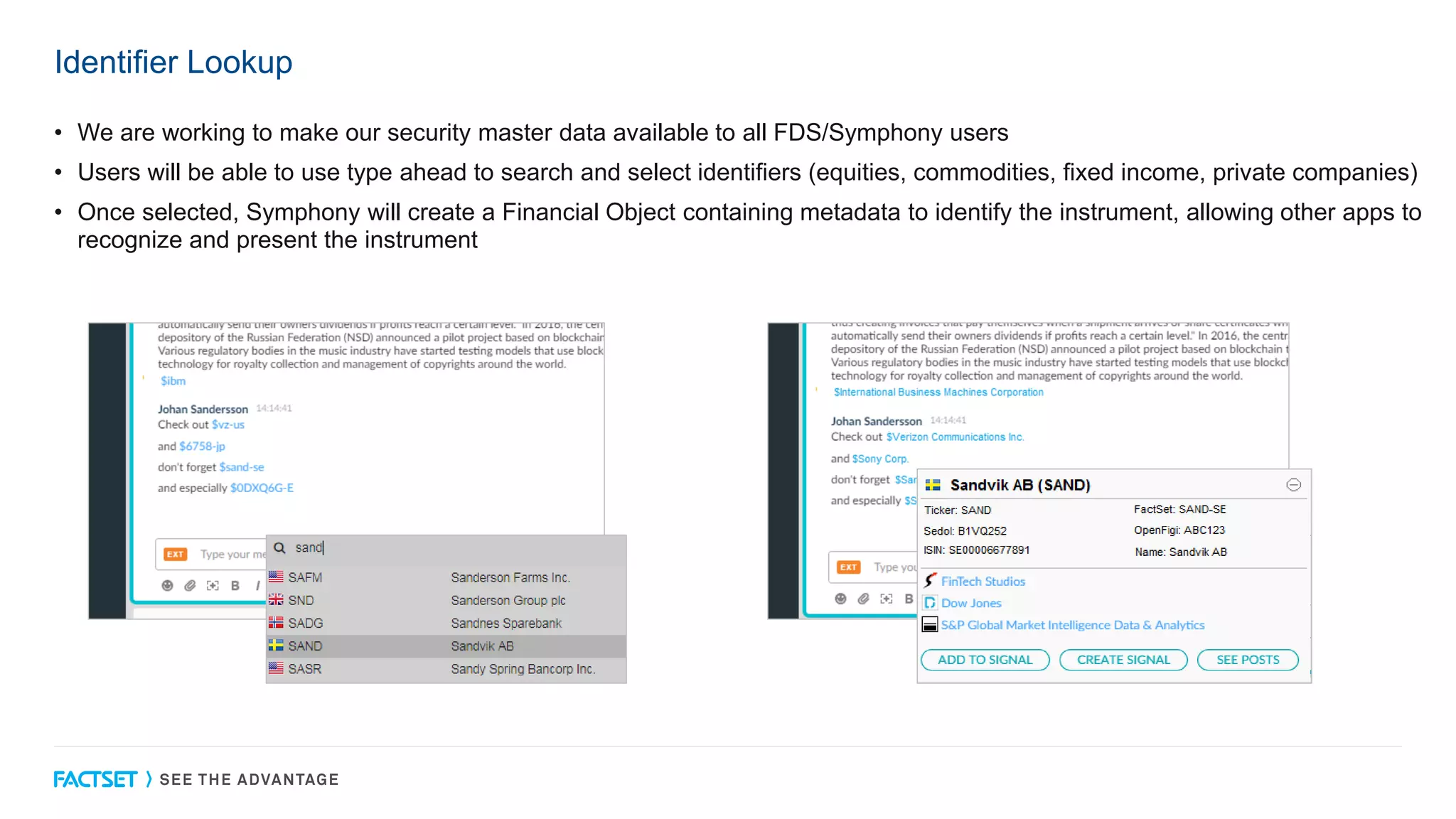 SI2017: FactSet: Johan Sandersson, VP, Principal Product Manager | PPT