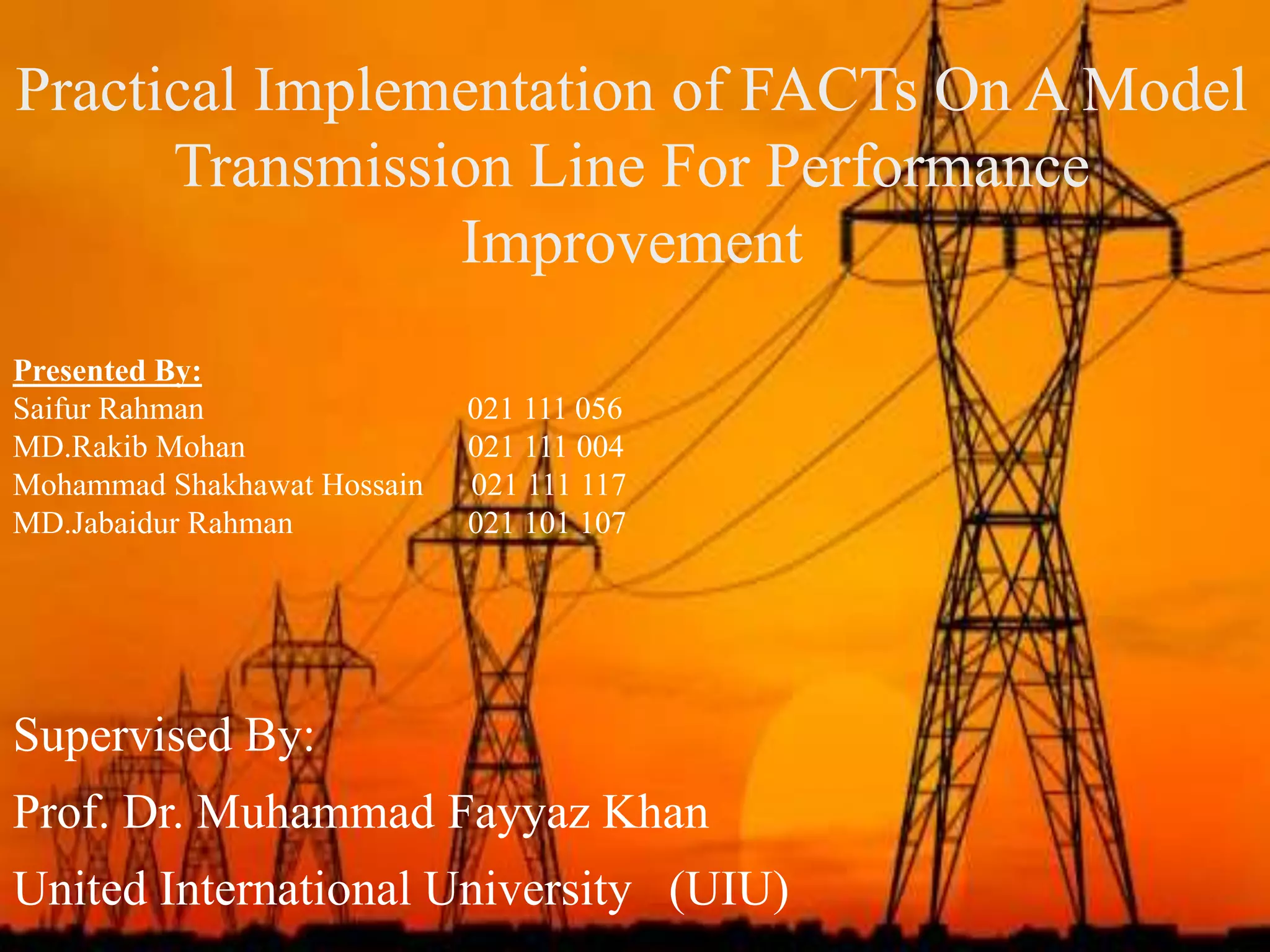 Flexible ac transmission FACTs | PPTX