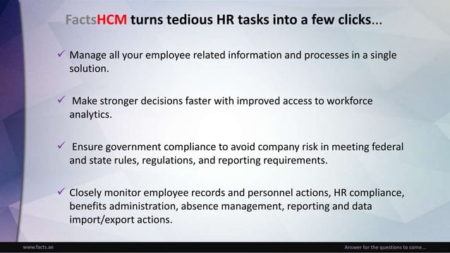 Facts hcm without animation | PPT