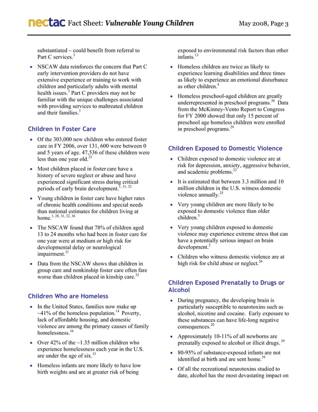 Fact sheet of vulnerable kids | PDF