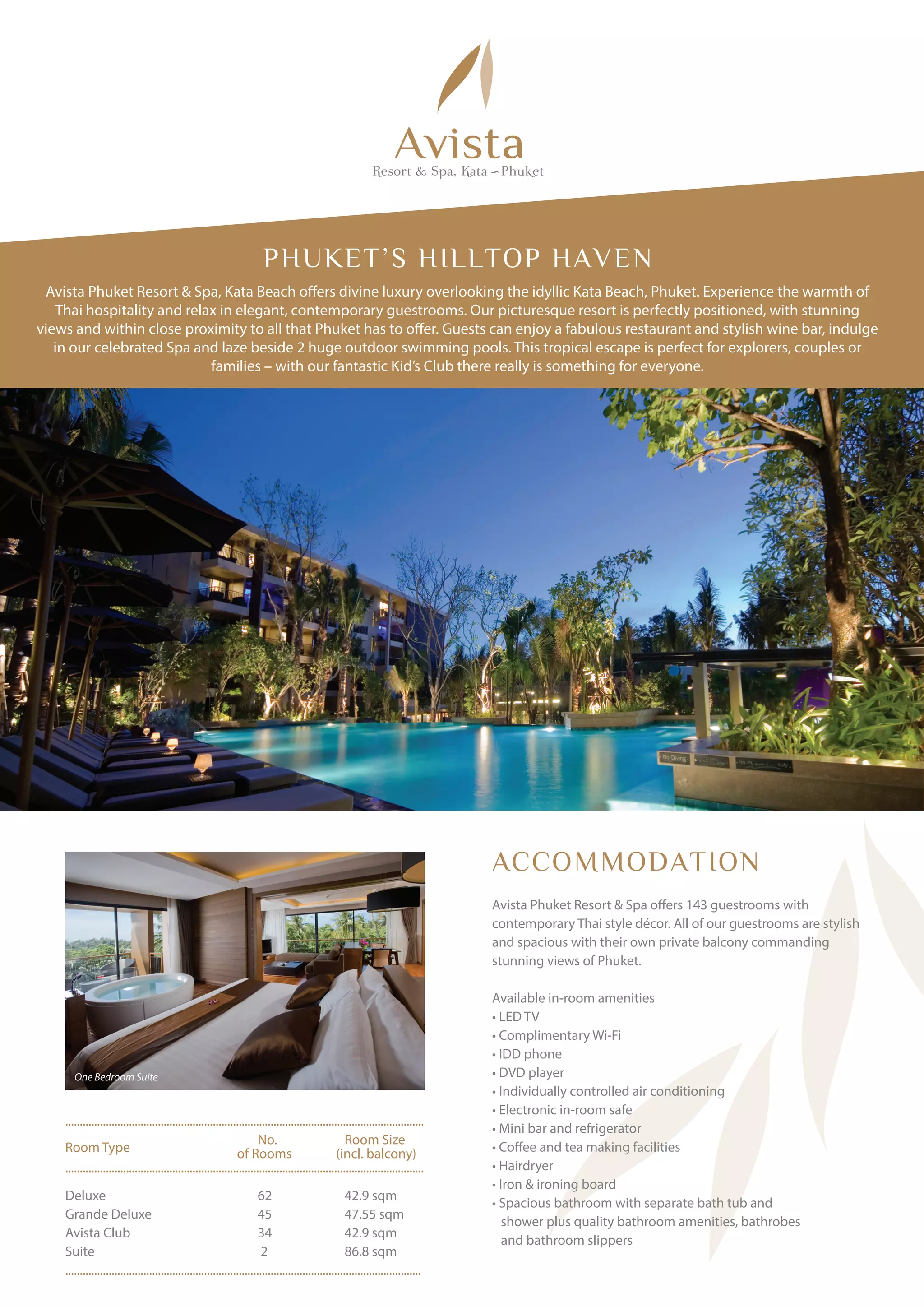 Hotels in Phuket - Fact sheet avista phuket resort & spa | PDF