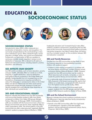 Education & Socioeconomic Status Fact Sheet | PDF