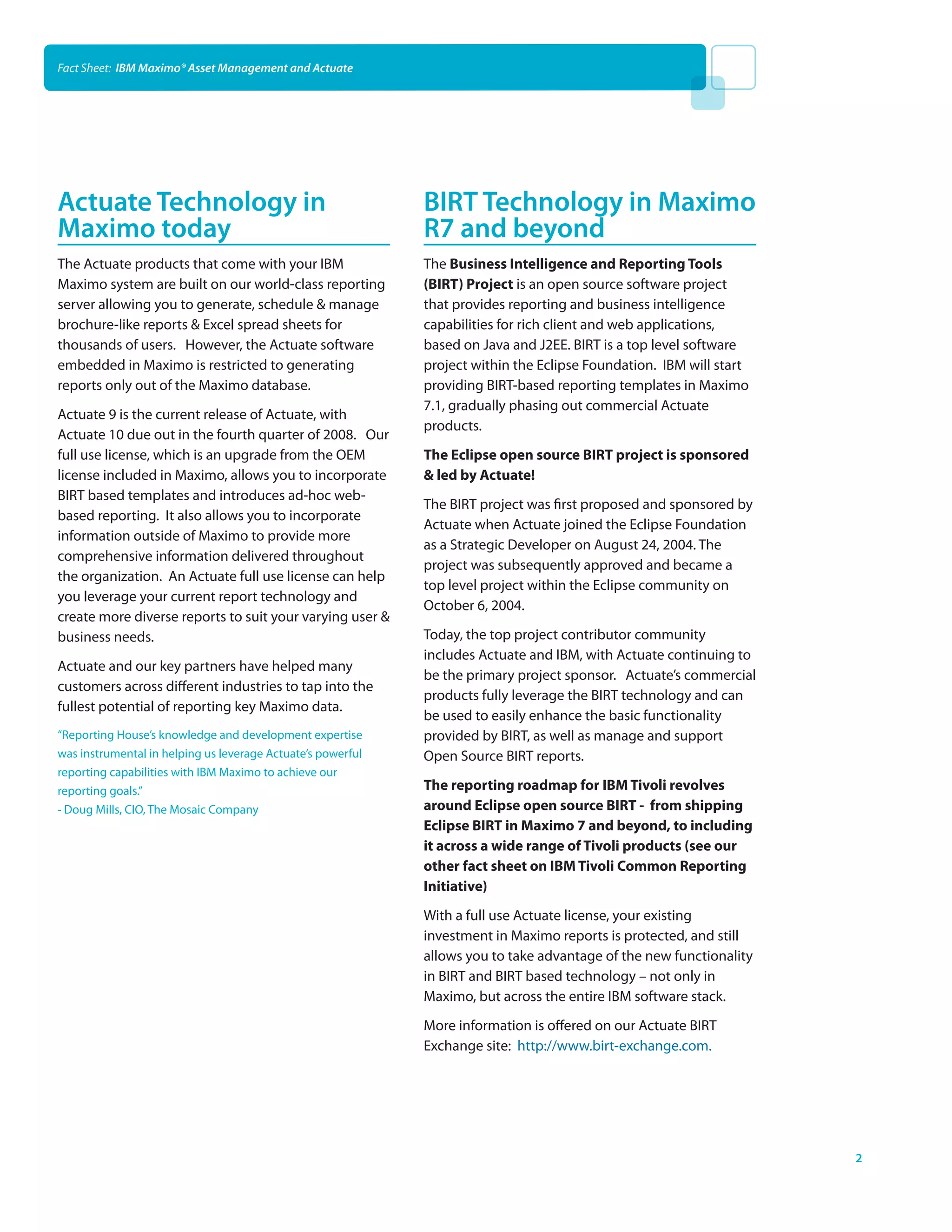 Facts about IBM Maximo® Asset | PDF