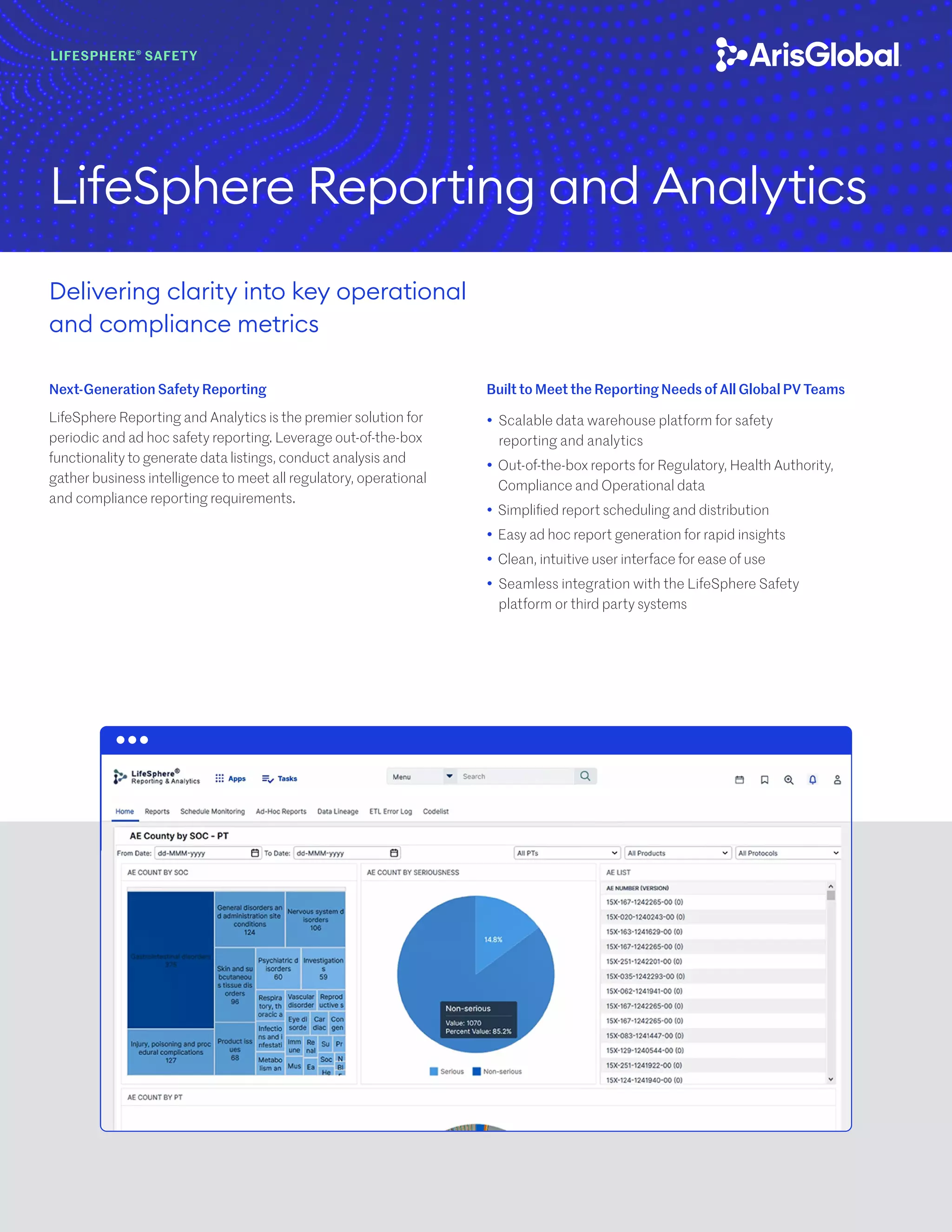 Factsheet: LifeSphere Reporting and Analytics - Drug Safety Reporting ...