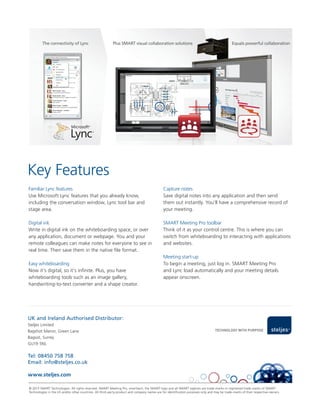 SMART Meeting Pro Connector for Microsoft Lync Fact Sheet | PDF