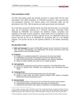 Factsheet Nasscom Assessment Of Competence | PDF