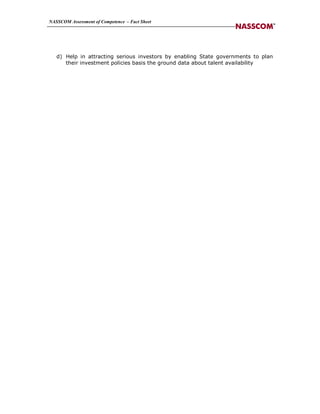 Factsheet Nasscom Assessment Of Competence | PDF
