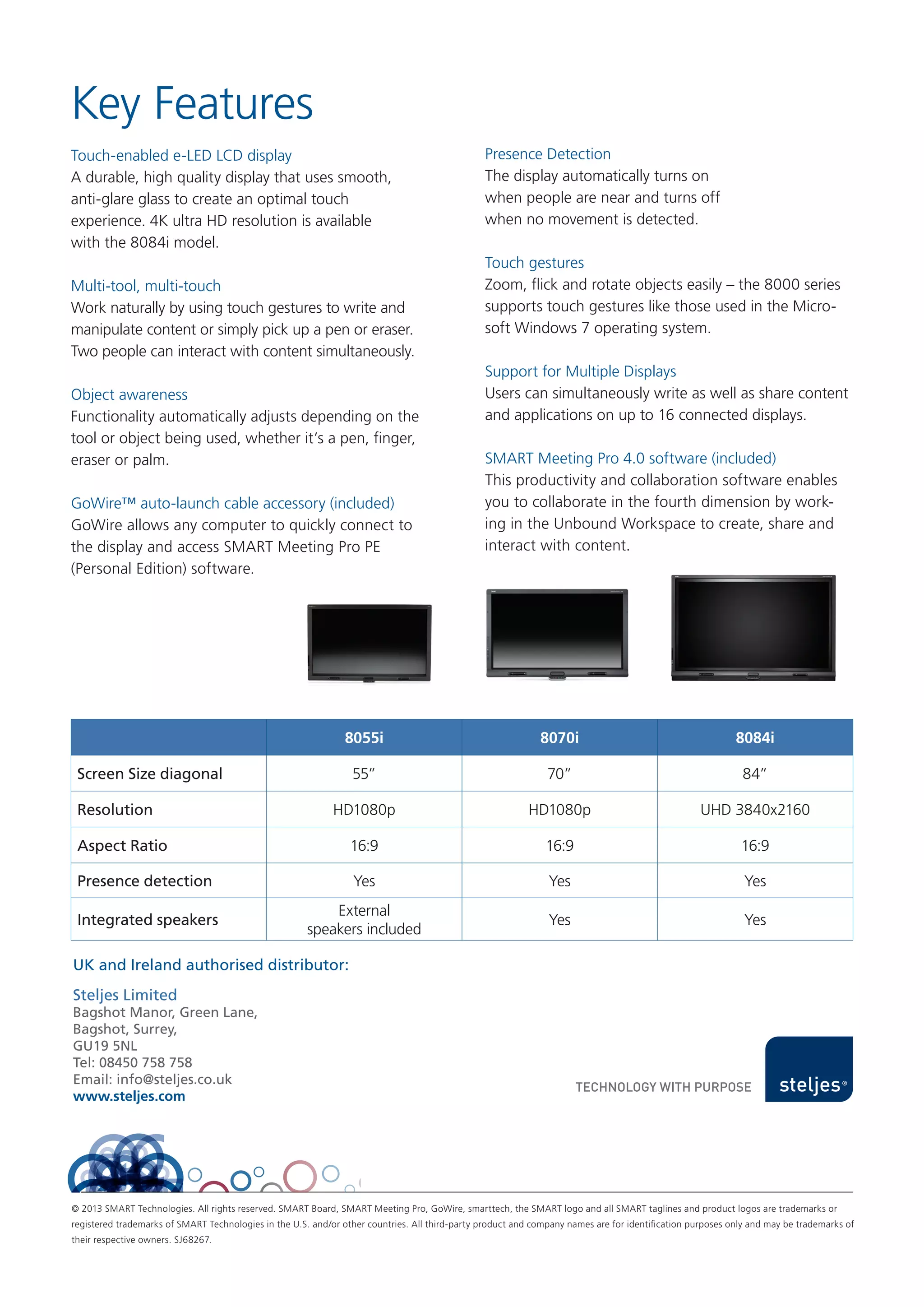 SMART Board 8000 Series Interactive Flat Panel Fact Sheet | PDF