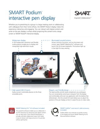 SMART Podium Interactive Pen Display Fact Sheet | PDF
