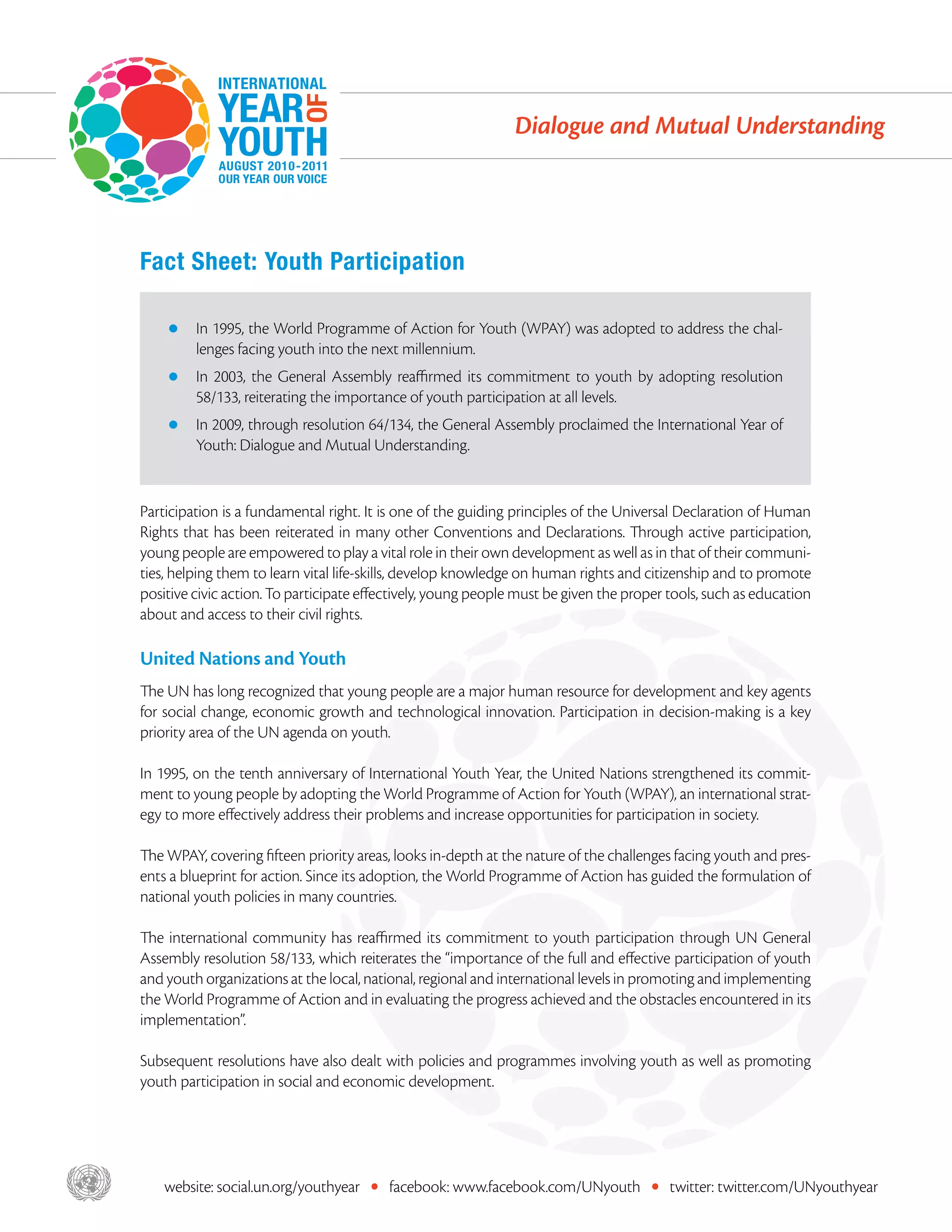 Fact sheet youth participation | PDF