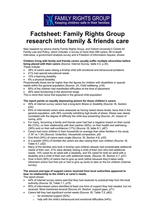 Factsheet family kincare | PDF