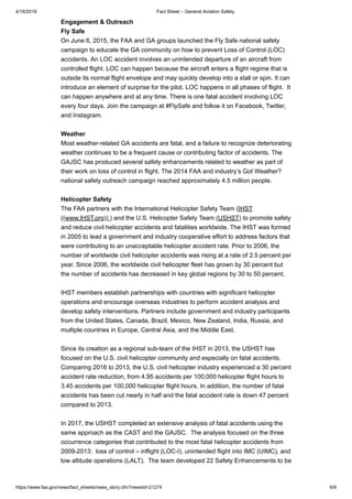 Fact sheet general aviation safety | PDF