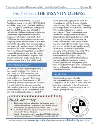 The insanity defense | PDF