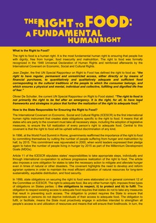 The Right to Food: A Fundamental Human Right | PDF