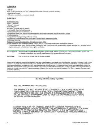 Fact sheet on veteran tax credits | PDF