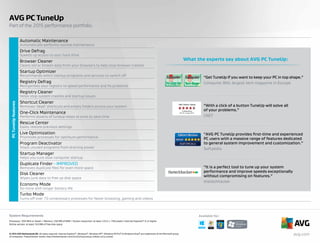 AVG PC TuneUp 2015 Fact Sheet | PPT