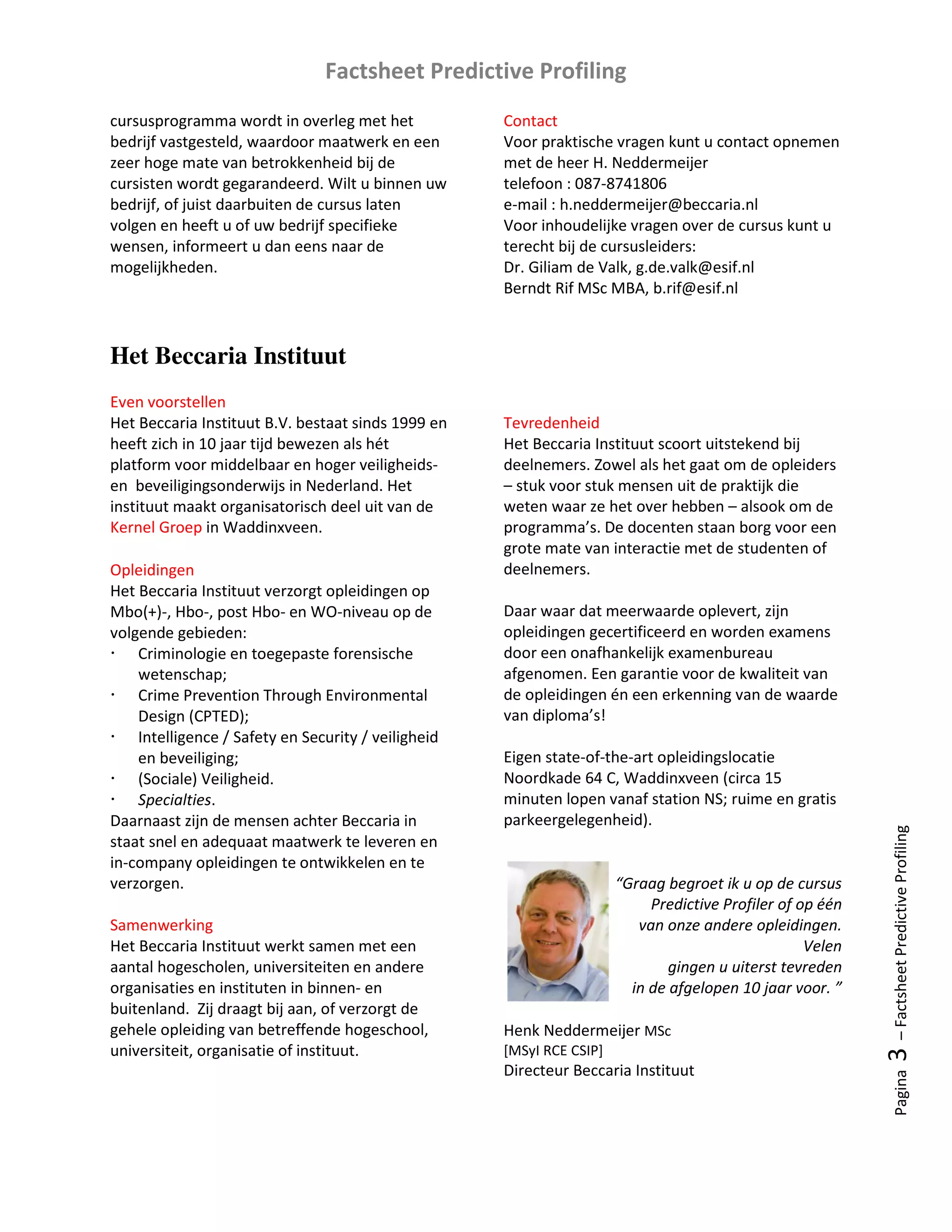 Factsheet Predictive Profiling | PDF