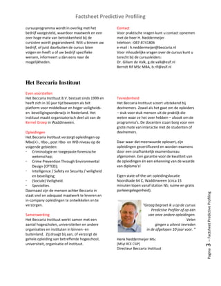 Factsheet Predictive Profiling | PDF