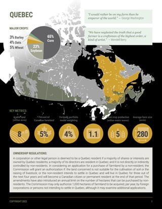 Canadian Farmland - Quebec Provincial Fact Sheet | PDF
