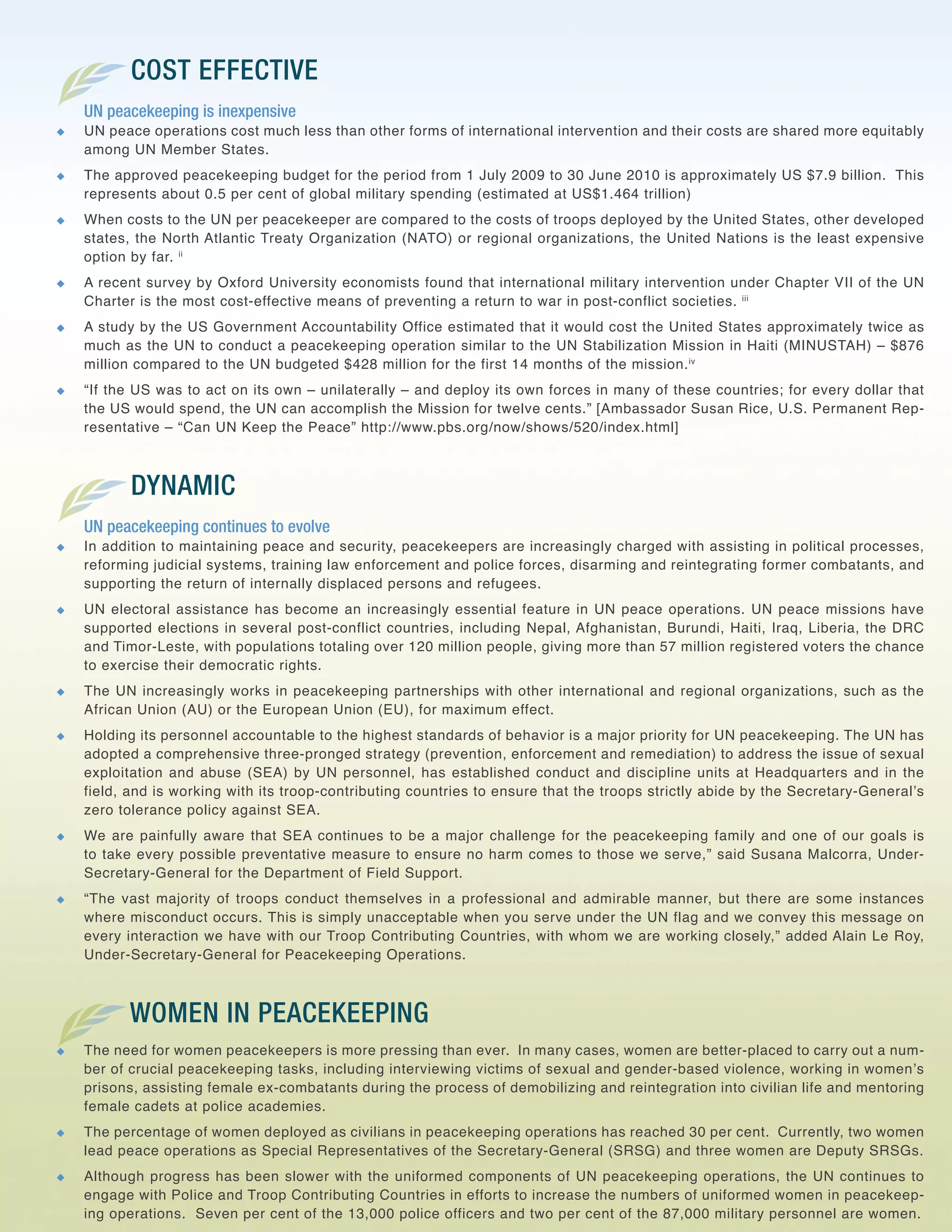 Factsheet un peacekeeping | PDF