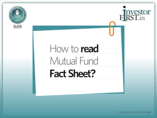 How to read a Mutual Fund Factsheet | PDF