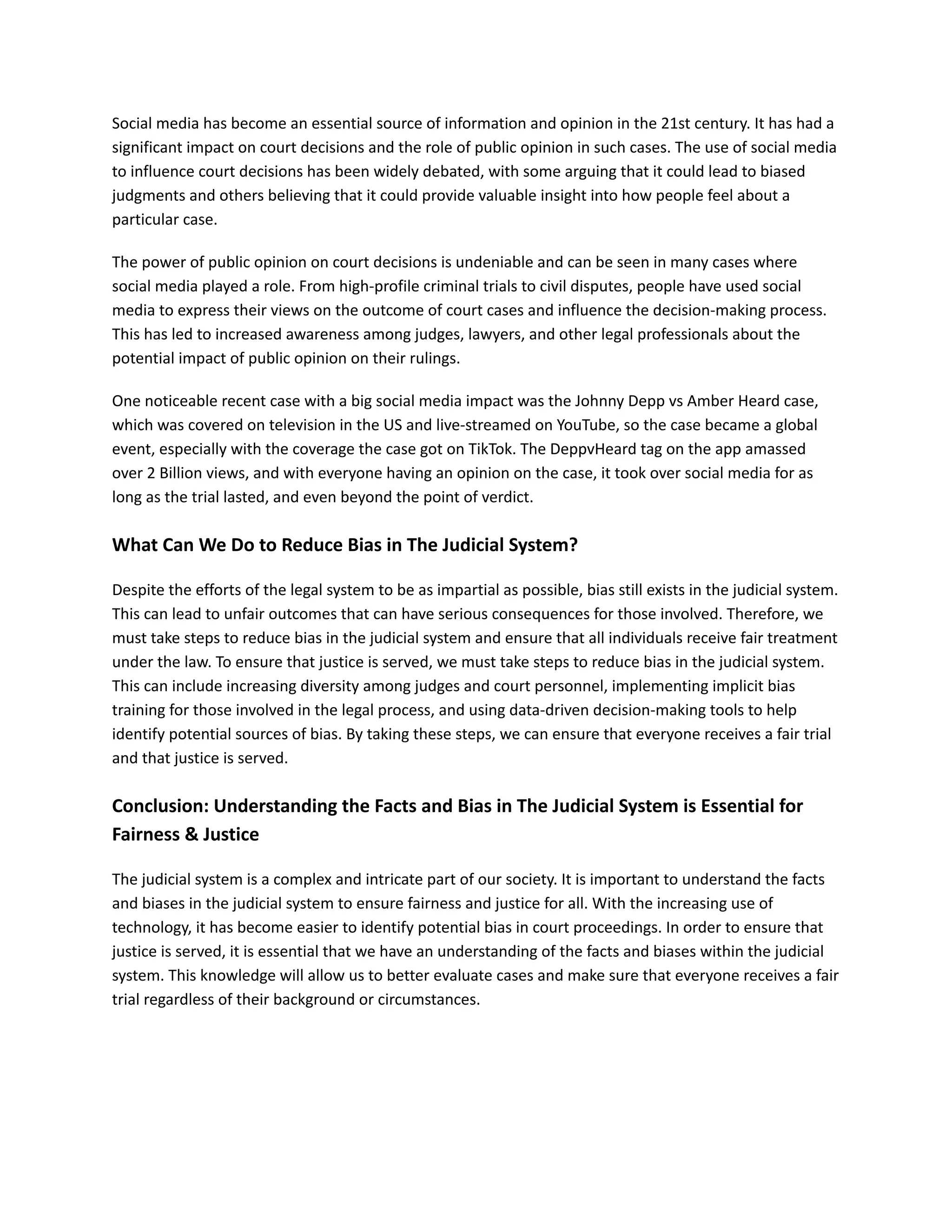 Facts Or Bias? - A Dive Into The Judicial System | PDF