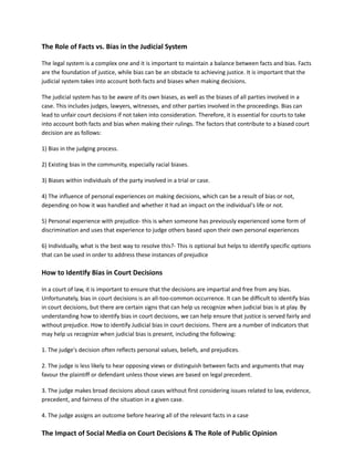 Facts Or Bias? - A Dive Into The Judicial System | PDF