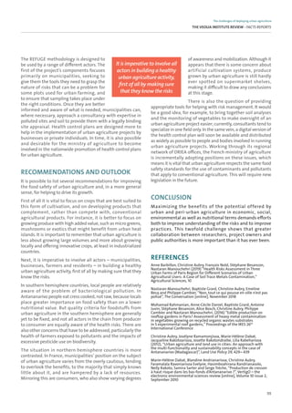URBAN AGRICULTURE AND HEALTH: ASSESSING RISKS AND OVERSEEING PRACTICES ...