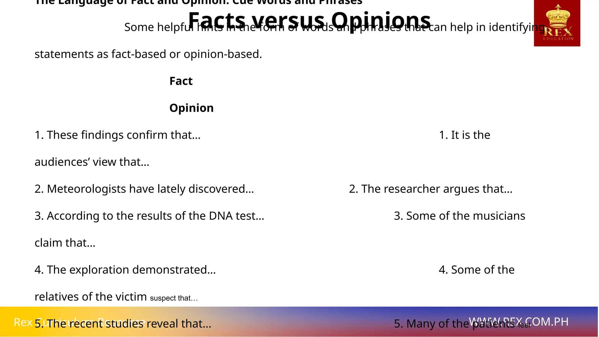 Facts+versus+Opinions.pptx English for Academic | PPT
