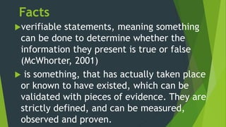 FACTS VS. OPINIONS 2.pptx | Science