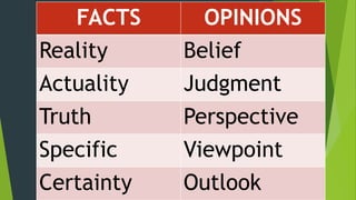 FACTS VS. OPINIONS 2.pptx | Science