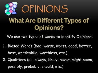 Grade 8 English Lesson (Facts vs. Opinion) | PPTX