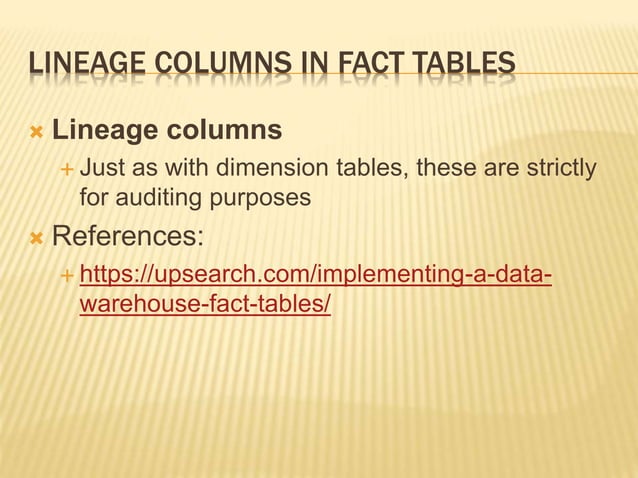 Fact table design for data ware house | PPT